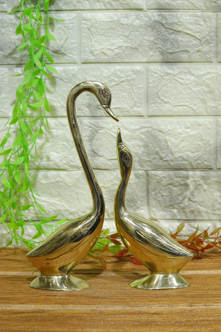 Brass Showpiece Duck Statue Plain and Painted Pair – BRASS AND BEYOND